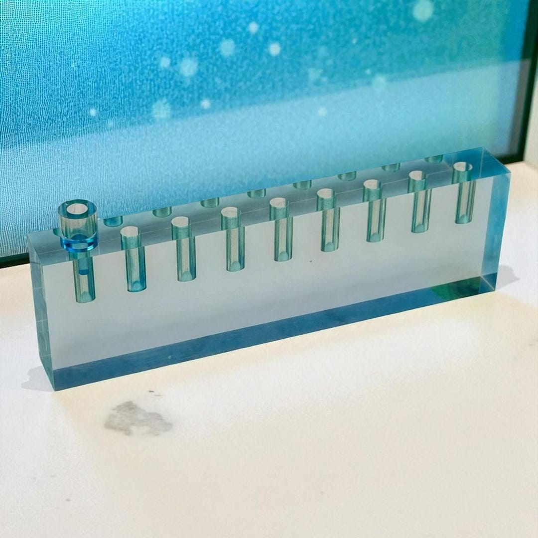 Modern Lucite Menorah: Acrylic Hanukkah Candle Holder, Personalized ...