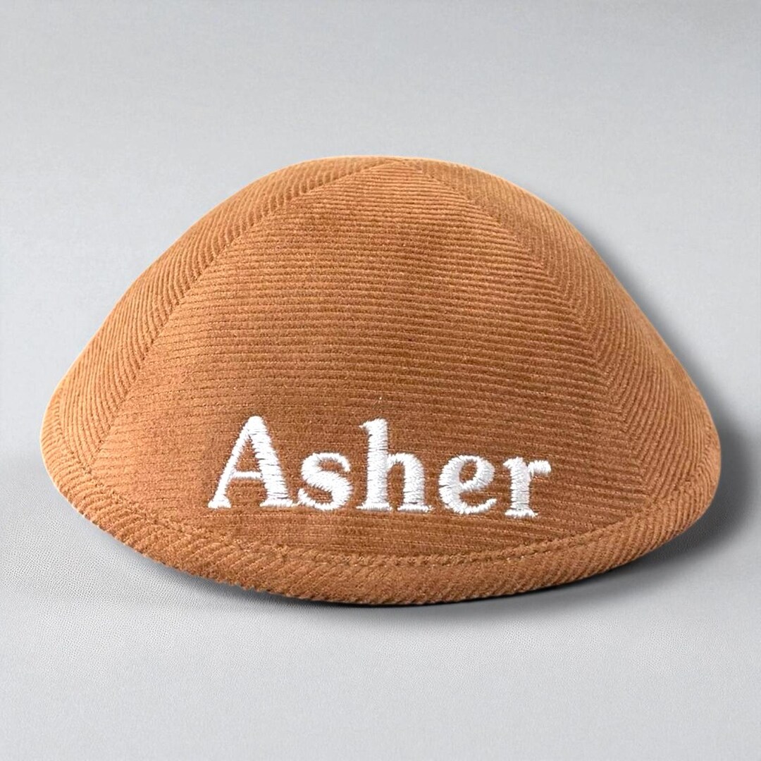 Custom Embroidered Kippah: Personalized Hebrew/english Yarmulke - Etsy