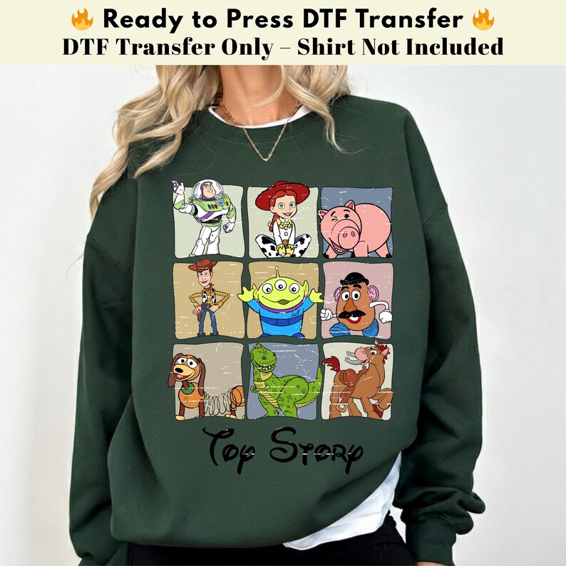 Toy Story Characters Grid DTF Transfer - Ready to Press Heat Transfer ...