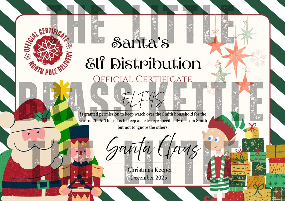 Elf Certificates- Elf on the Shelf Certificates - Etsy