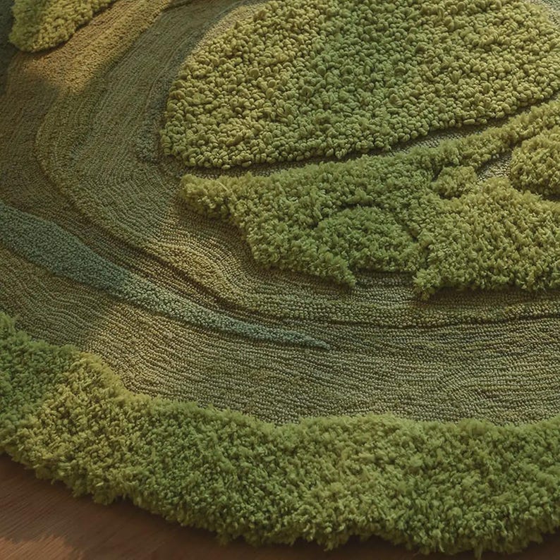 Forest Rug Creative 3D Natural Landscape Design Moss Green Jungle Area ...