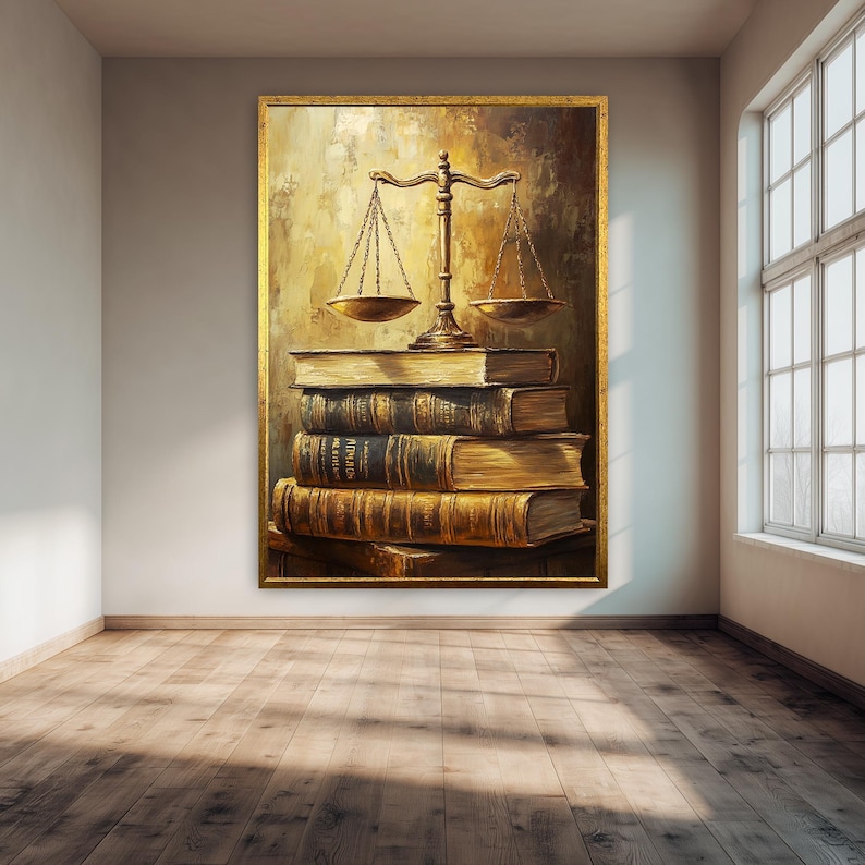 Justice Scales and Law Books Canvas Print, Classic Legal Wall Art ...
