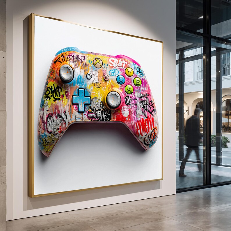 Graffiti Xbox Controller Wall Art Print – Colorful Urban Gaming Decor ...