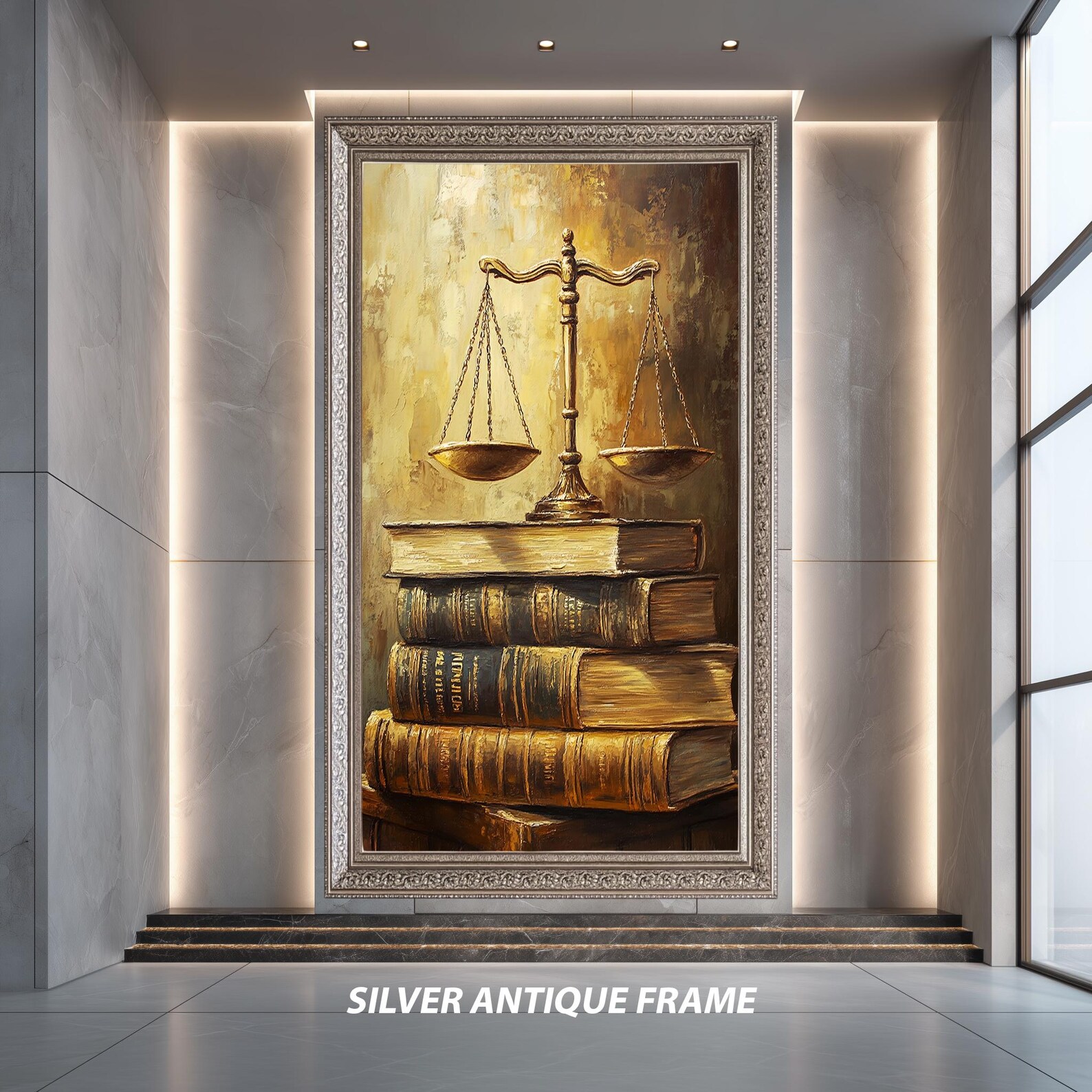 Justice Scales and Law Books Canvas Print, Classic Legal Wall Art ...