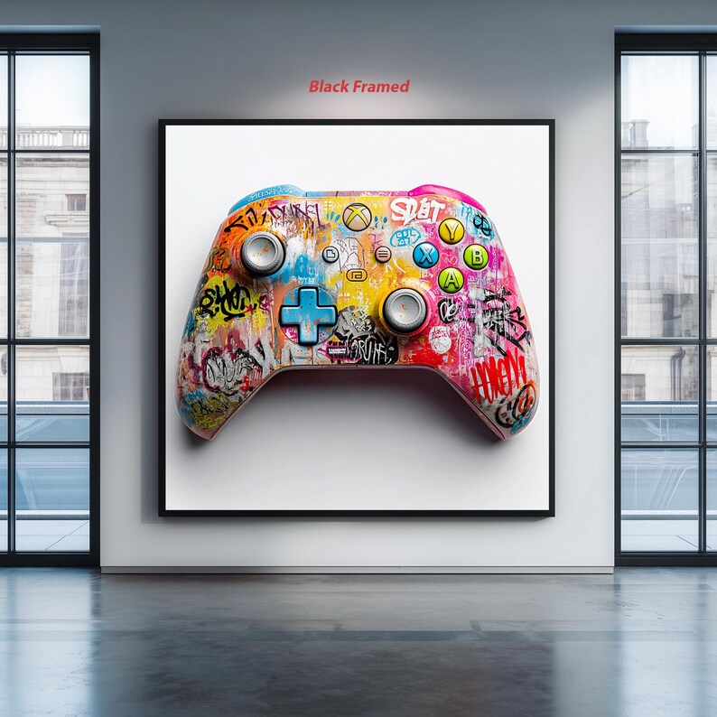 Graffiti Xbox Controller Wall Art Print – Colorful Urban Gaming Decor ...