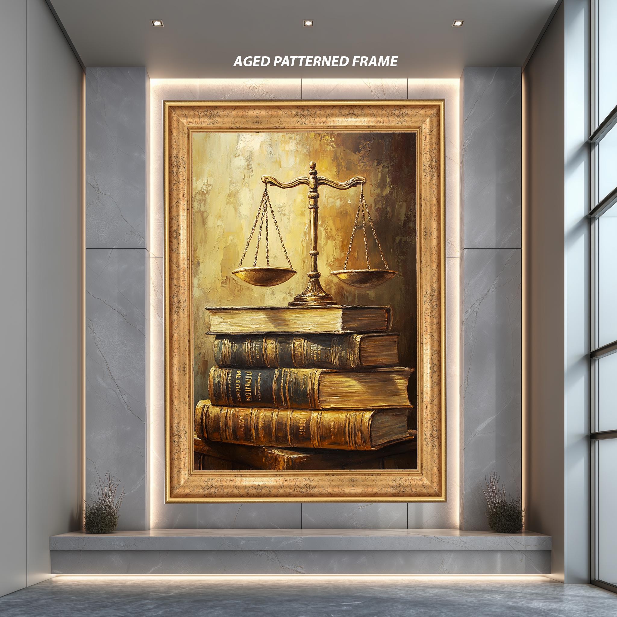 Justice Scales and Law Books Canvas Print, Classic Legal Wall Art ...