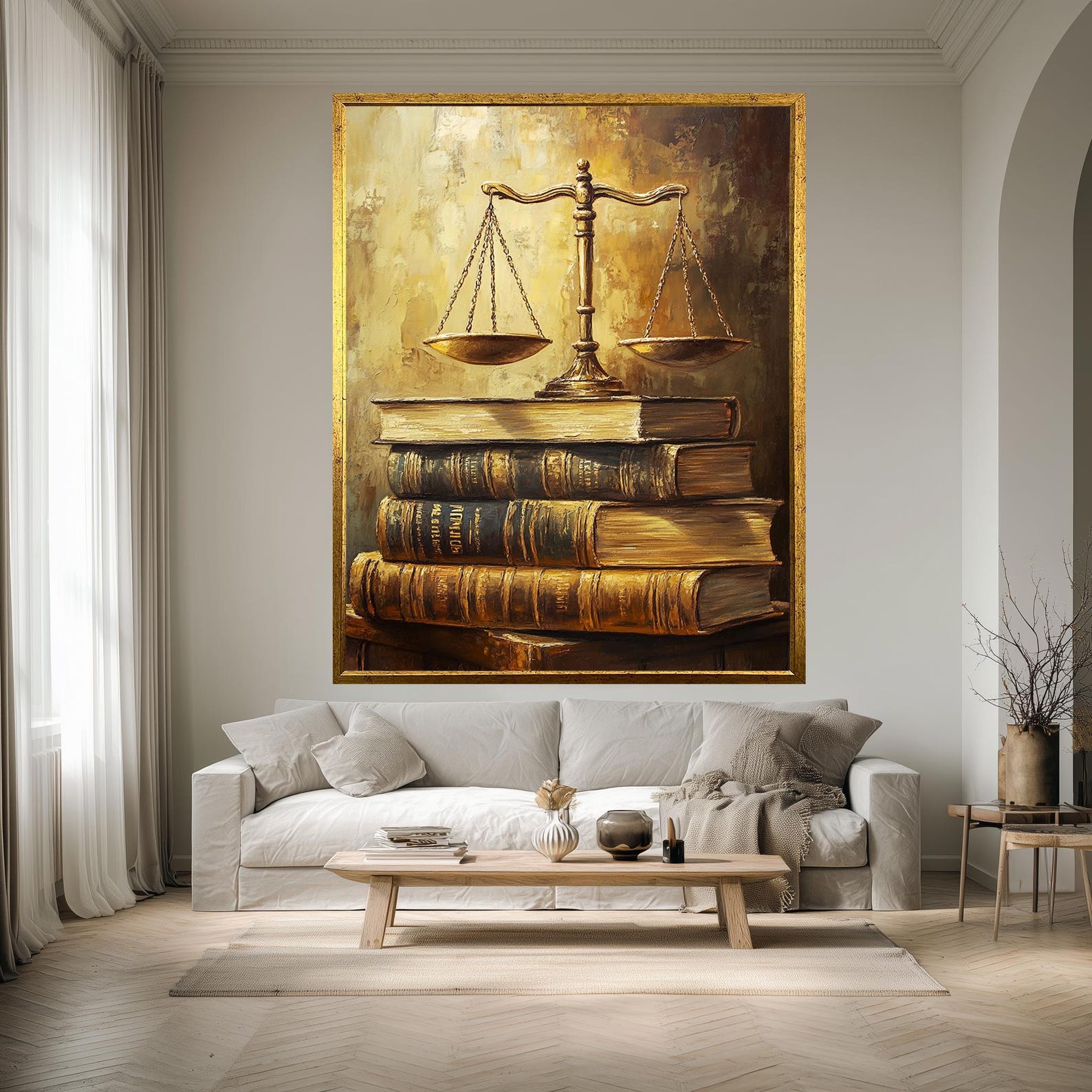 Justice Scales and Law Books Canvas Print, Classic Legal Wall Art ...