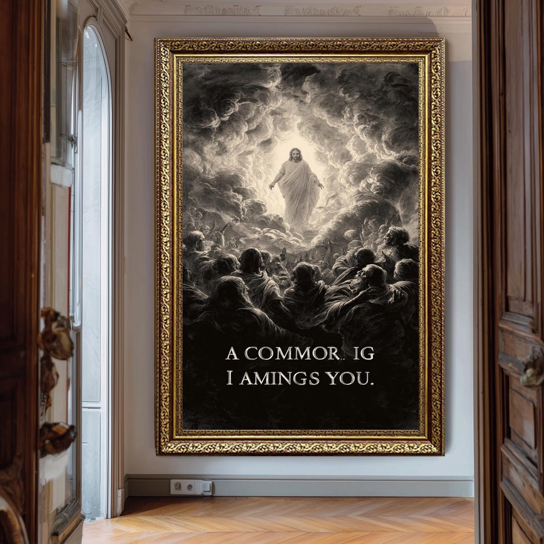 Jesus Second Coming Art Print Christian Religious Poster Black and ...