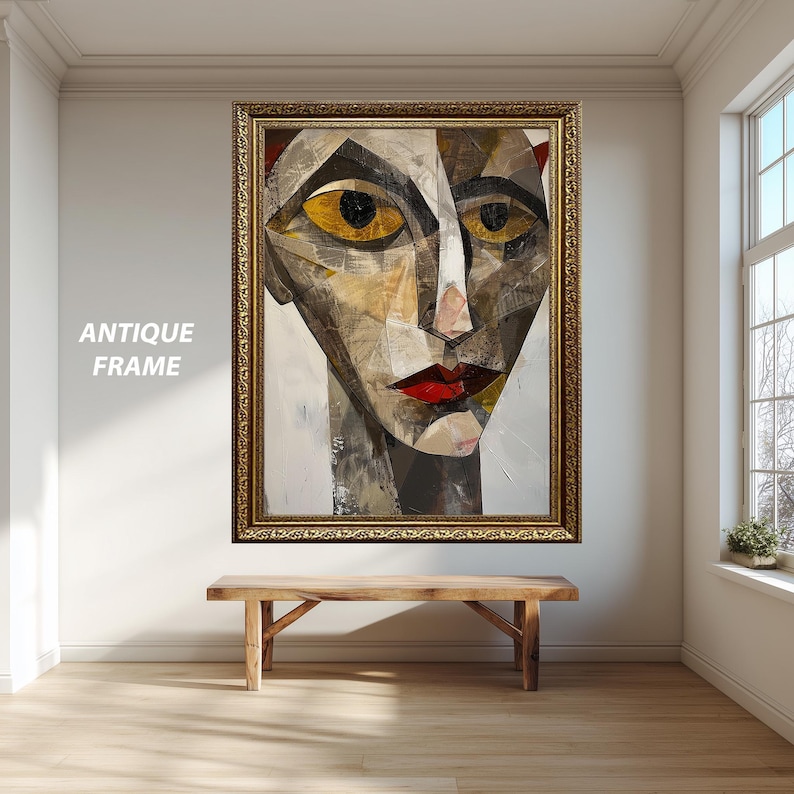 Impresión de arte mural con rostro cubista abstracto, impresión de ...
