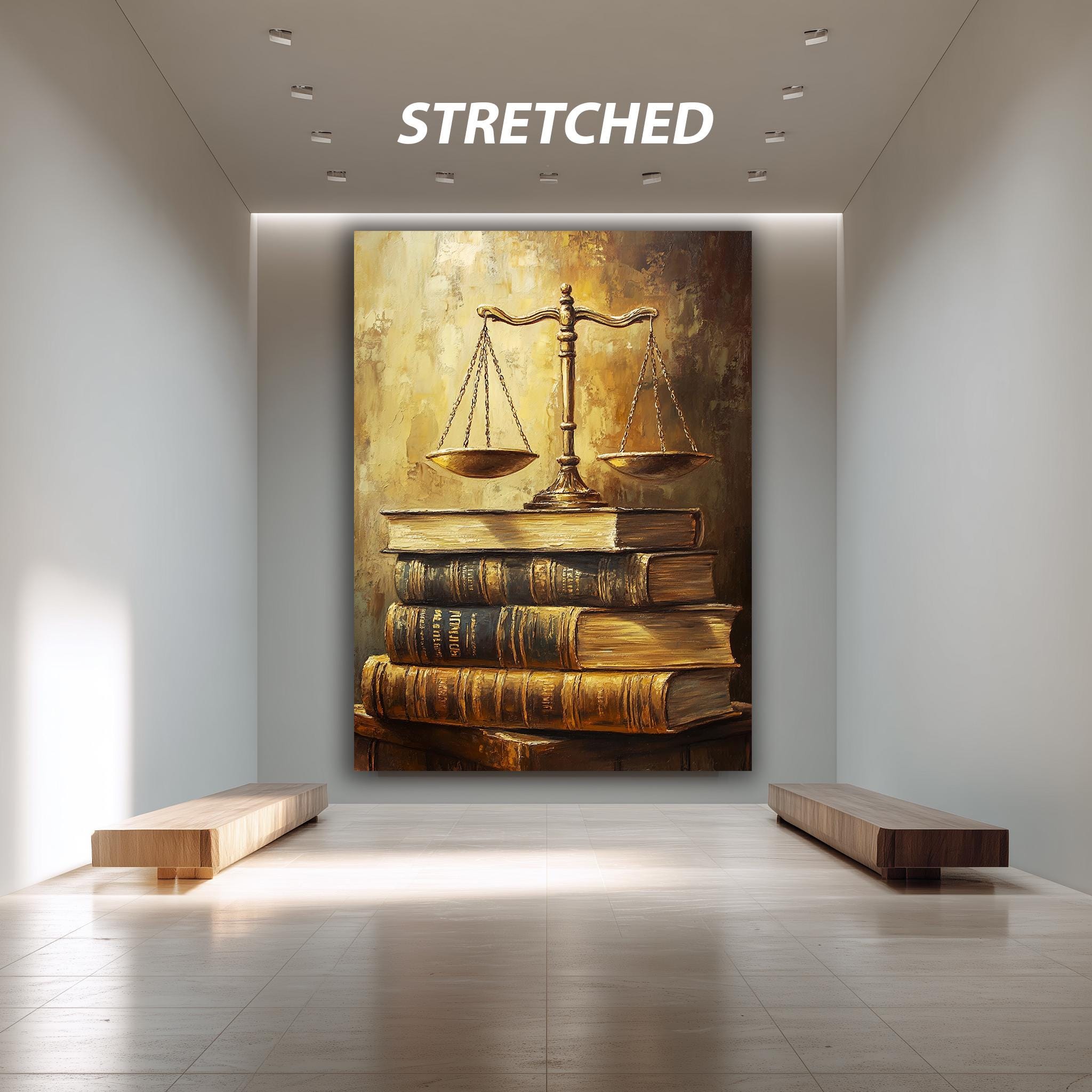 Justice Scales and Law Books Canvas Print, Classic Legal Wall Art ...