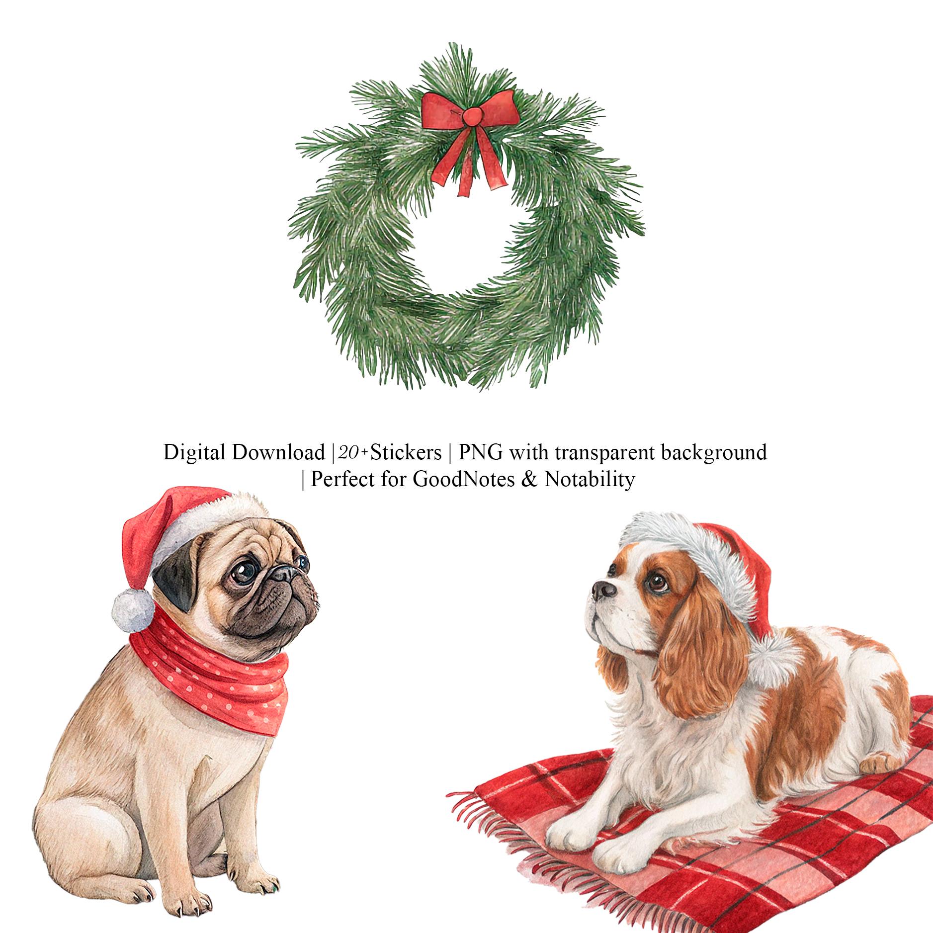 Christmas Dogs Watercolor Clipart: Festive Breeds (PNG) - Etsy
