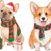 Christmas Dogs Watercolor Clipart: Festive Breeds (PNG) - Etsy