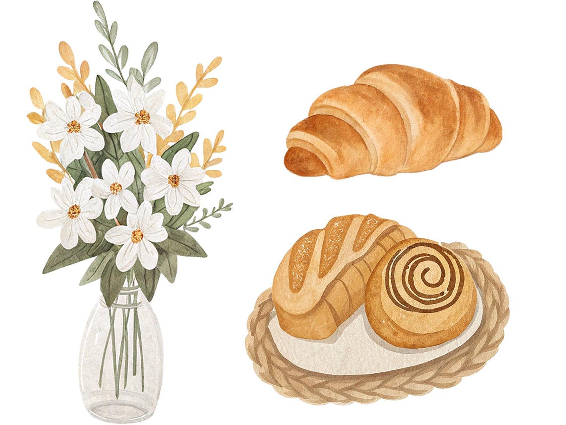 Coffeeshop Sticker Set: Cozy Bakery Clipart, 15 PNG Stickers (digital ...
