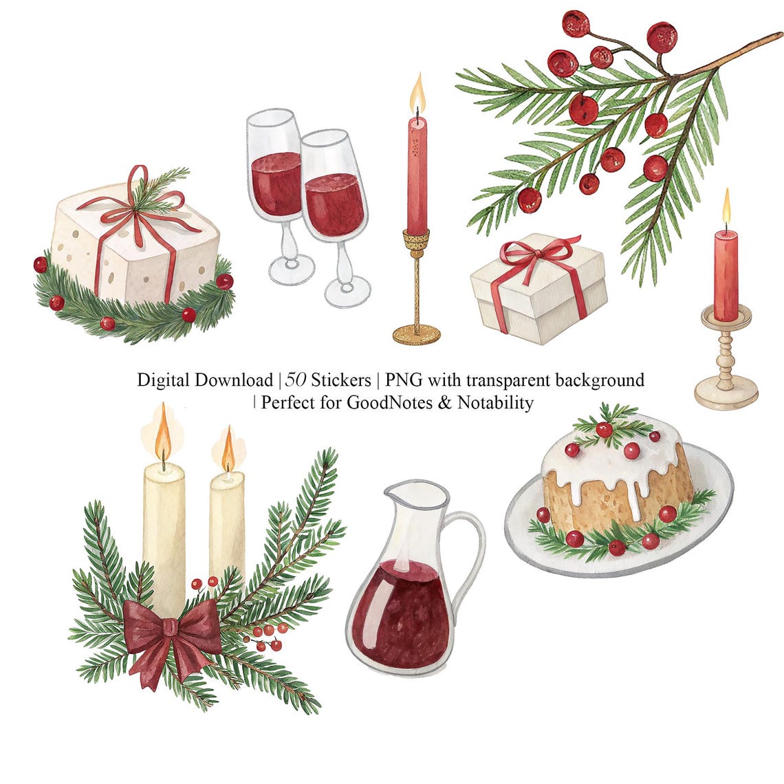 Christmas Dinner – 50 PNG Sticker Pack - Etsy