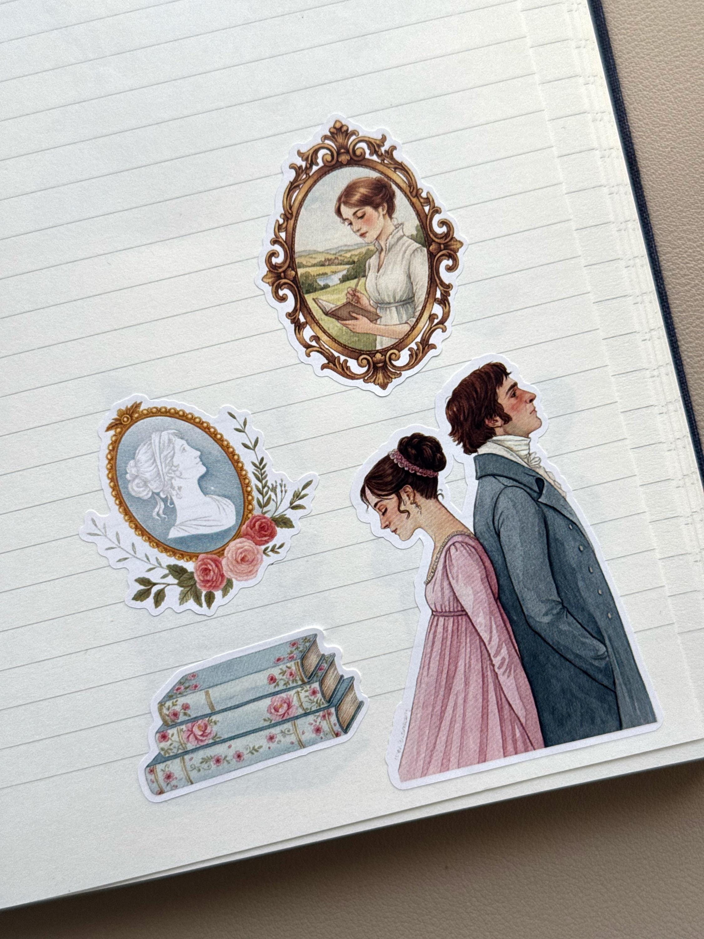 Pride and Prejudice Stickers | Jane Austen Romance A5 Sticker Sheet ...