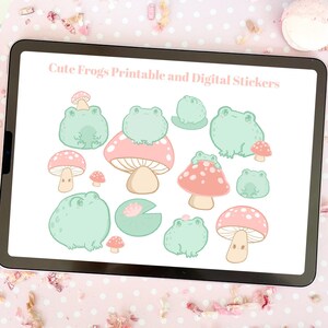 Cute Kawaii Frog Goodnotes5 Clipart Sticker Pack for Digital Planning ...