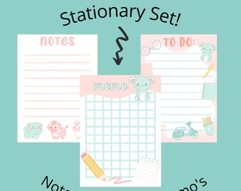 Thank You Cards, Printable Stationary, Notepads, Memo Sheets, to Do ...