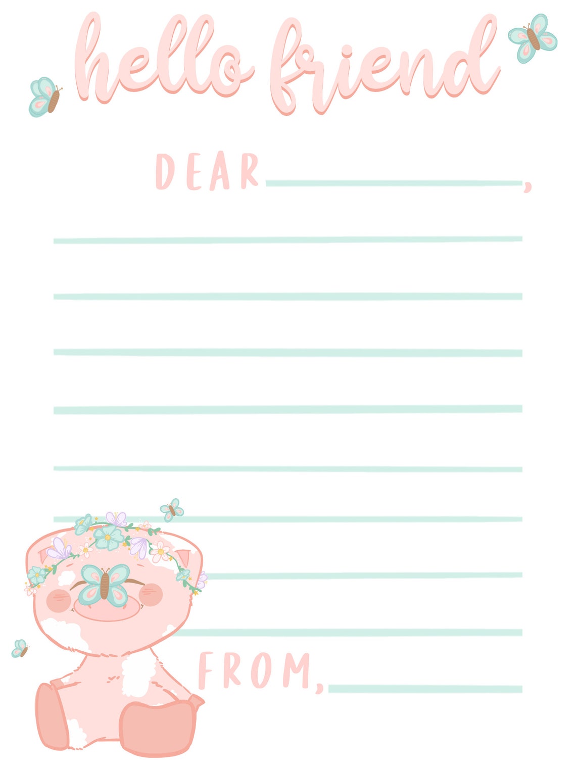 Printable Stationary, Kids Stationary Set, Hello Friend, to Do List ...