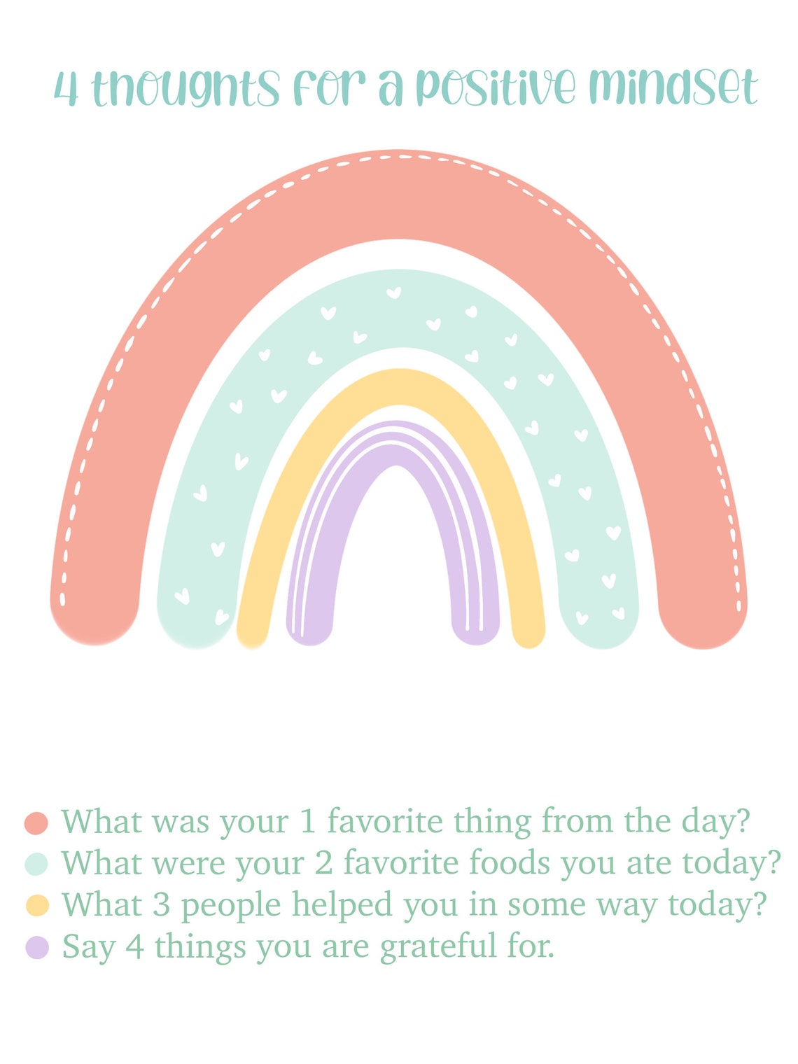 Four Thoughts for a Positive Mindset, Positive Thinking, Calming ...