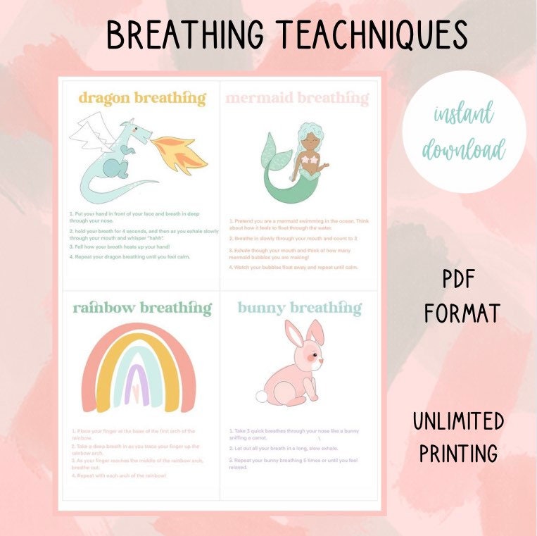 Emotional Printable Bundle Breathing Techniques How I Am - Etsy