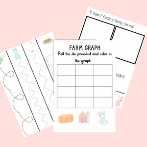 Farm Themed Early Learning Kids Activity Worksheets, Farm Preschool ...