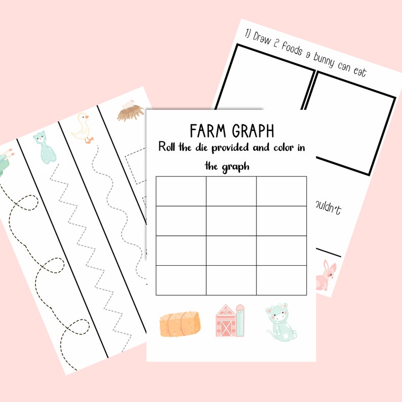 Farm Themed Early Learning Kids Activity Worksheets, Farm Preschool ...