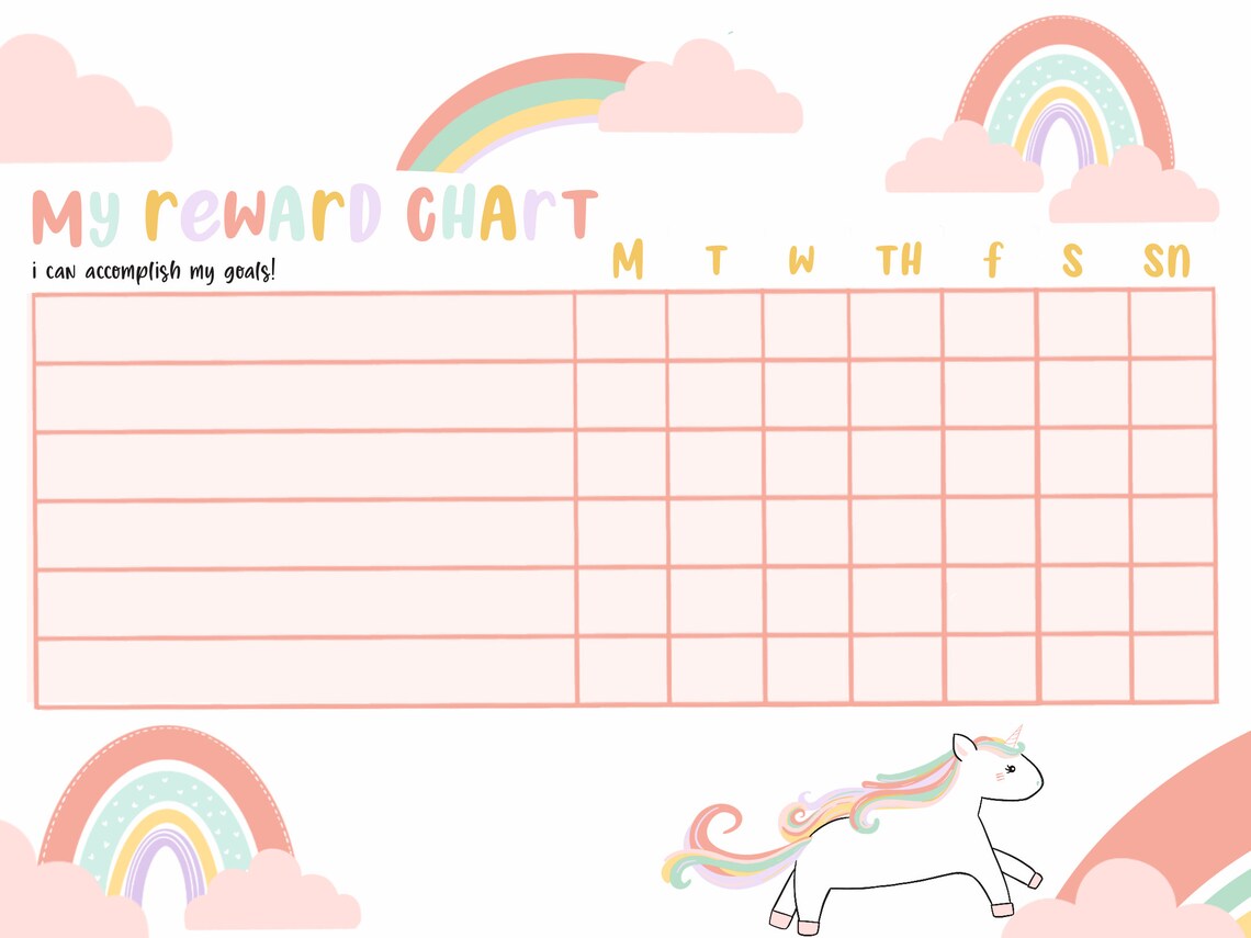 Reward Chart for Kids, Reward Chart, Daily Weekly Routine ...
