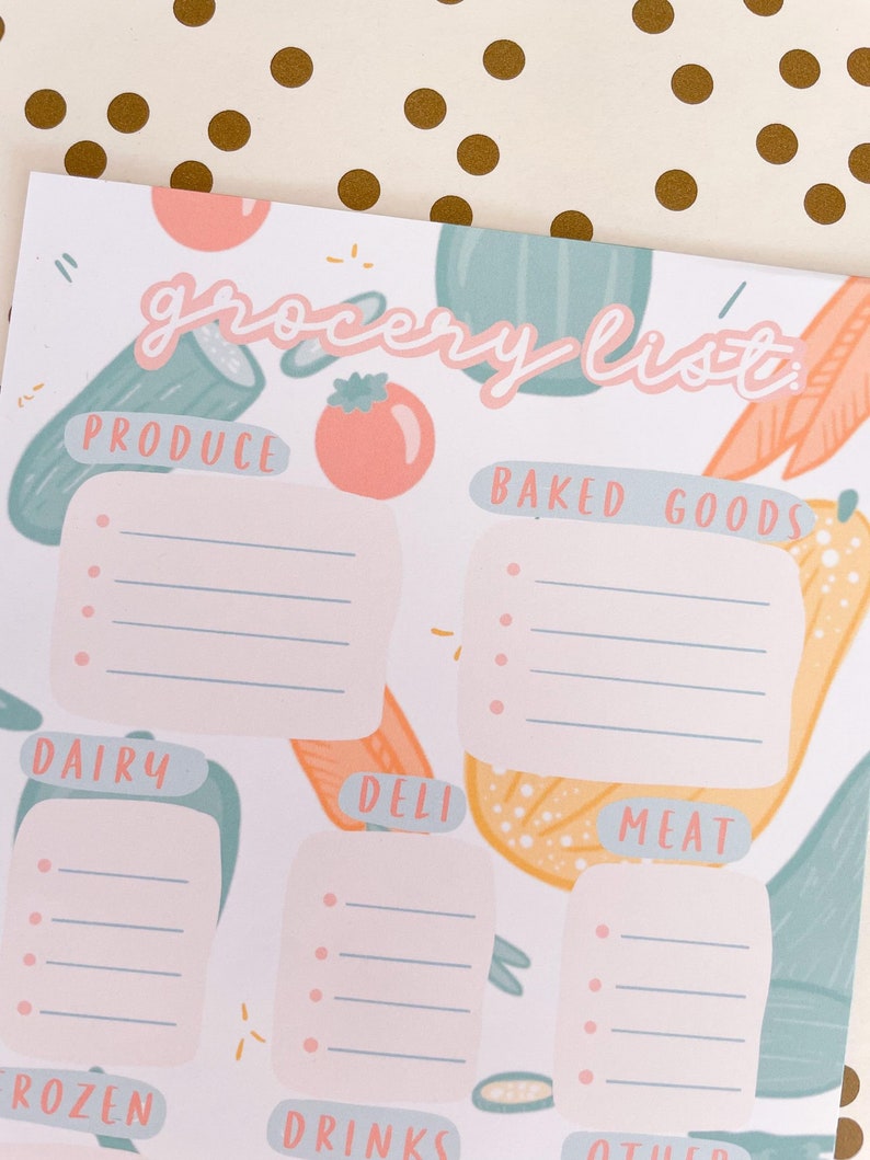 6x8 Grocery List Notepad - Etsy