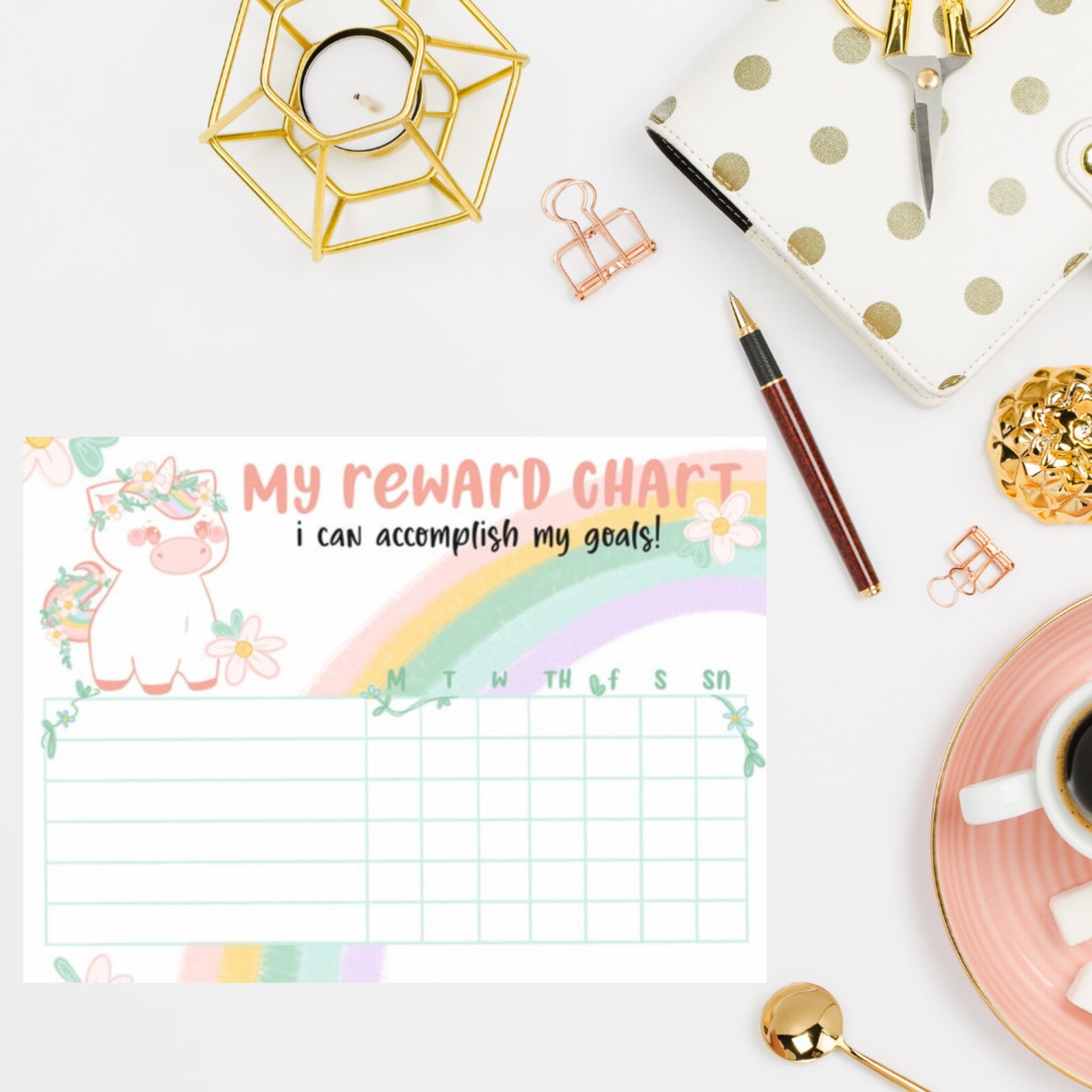 Kids Reward Chart Reward Chart Kawaii Stationery - Etsy