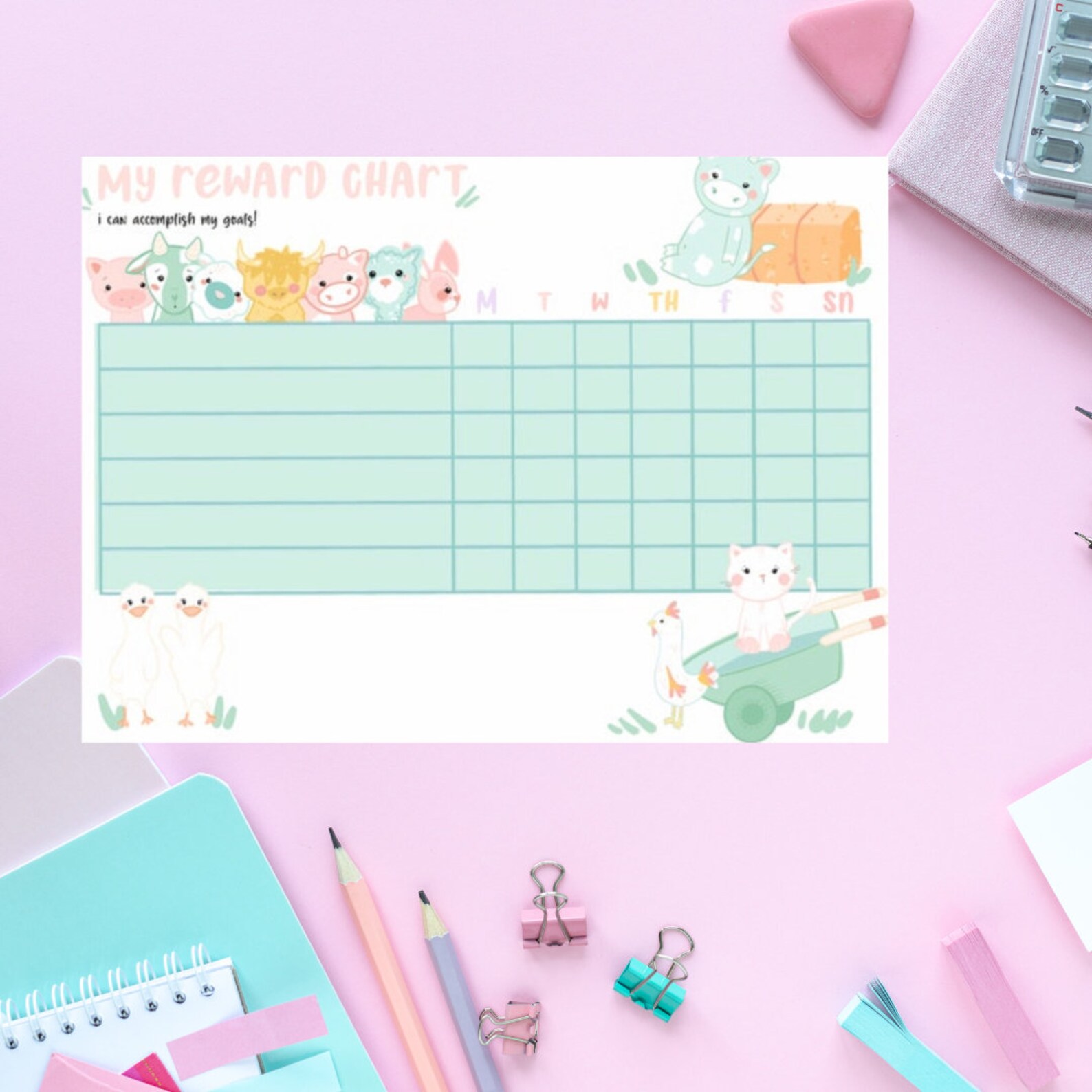 My Reward Chart for Kids, Reward Chart,daily Weekly Routine ...