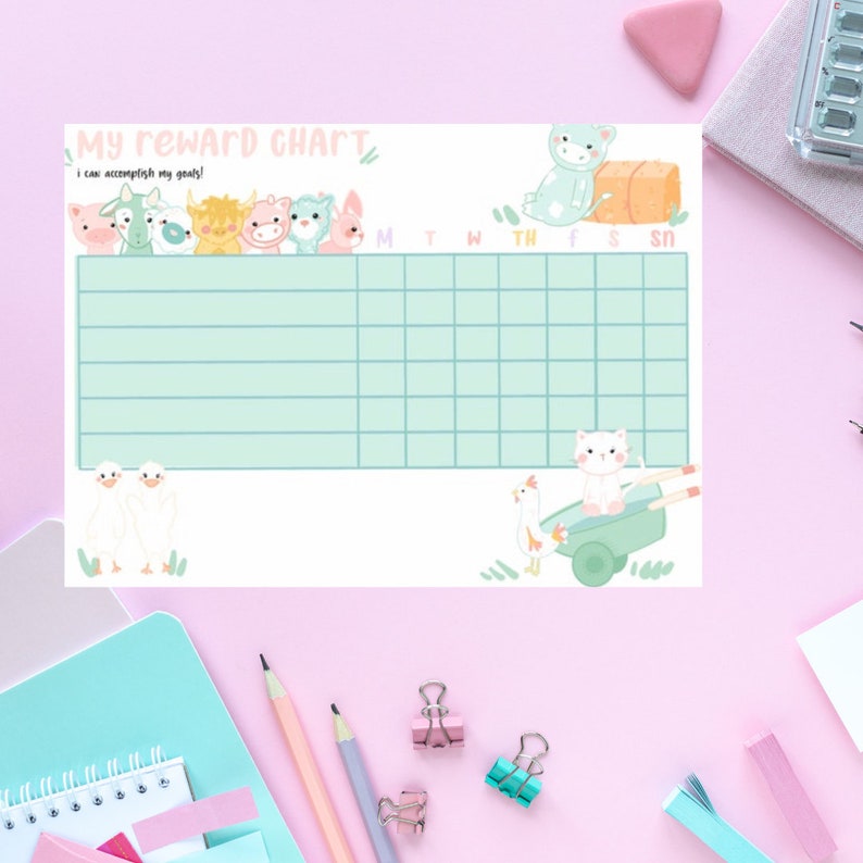 My Reward Chart for Kids, Reward Chart,daily Weekly Routine ...