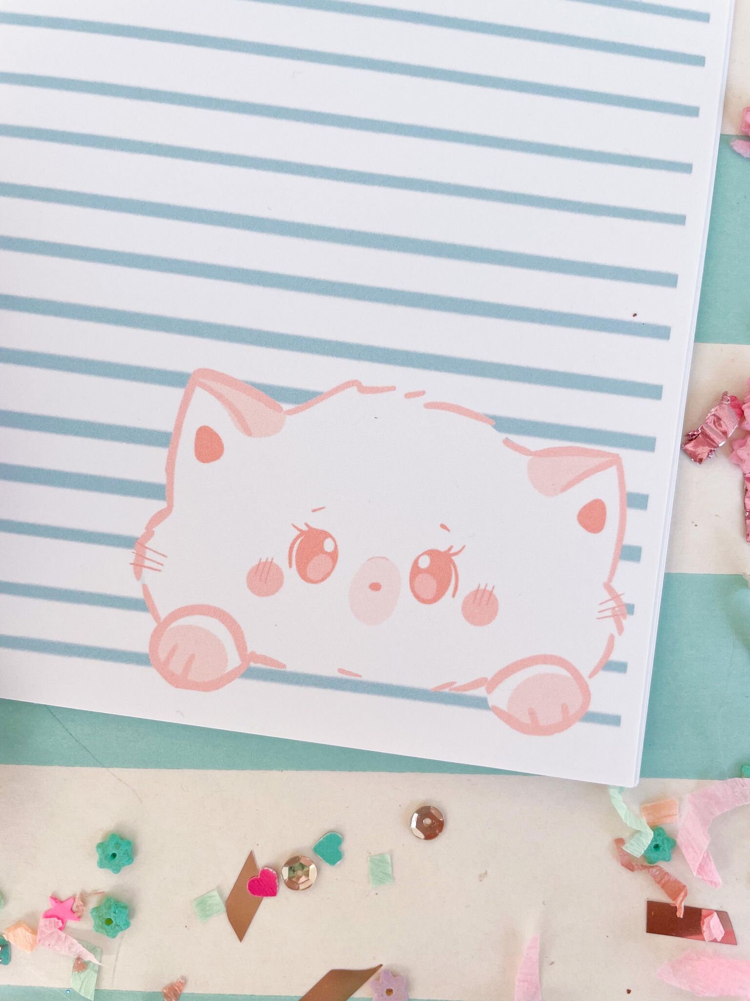 4x8 Cat Themed Notes Notepad, Boba, Bubble Tea, Kawaii, Kawaii Notepad ...