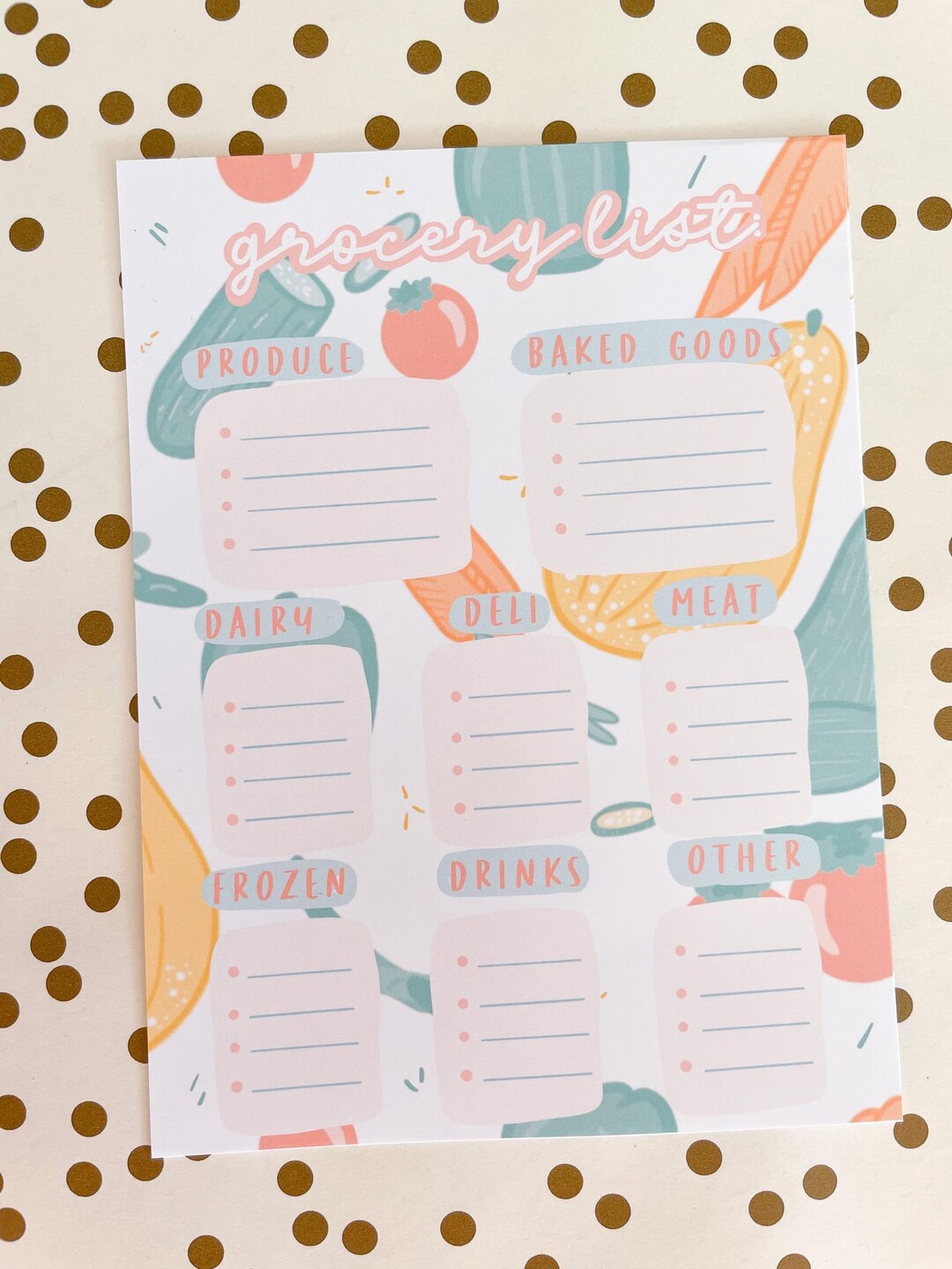 6x8 Grocery List Notepad - Etsy