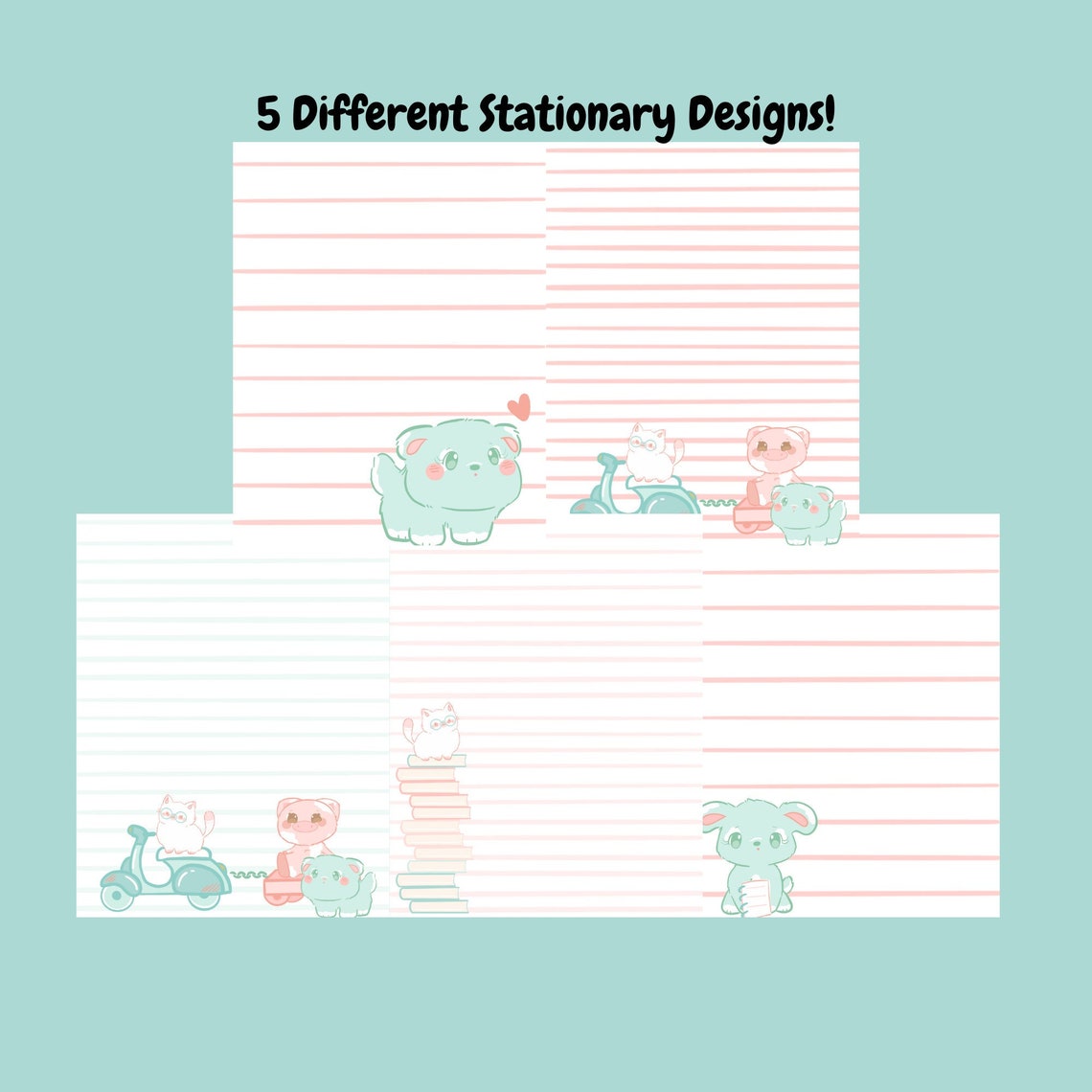 Printable Stationary, Kids Stationary Set, Notebook Pages, Notepad ...