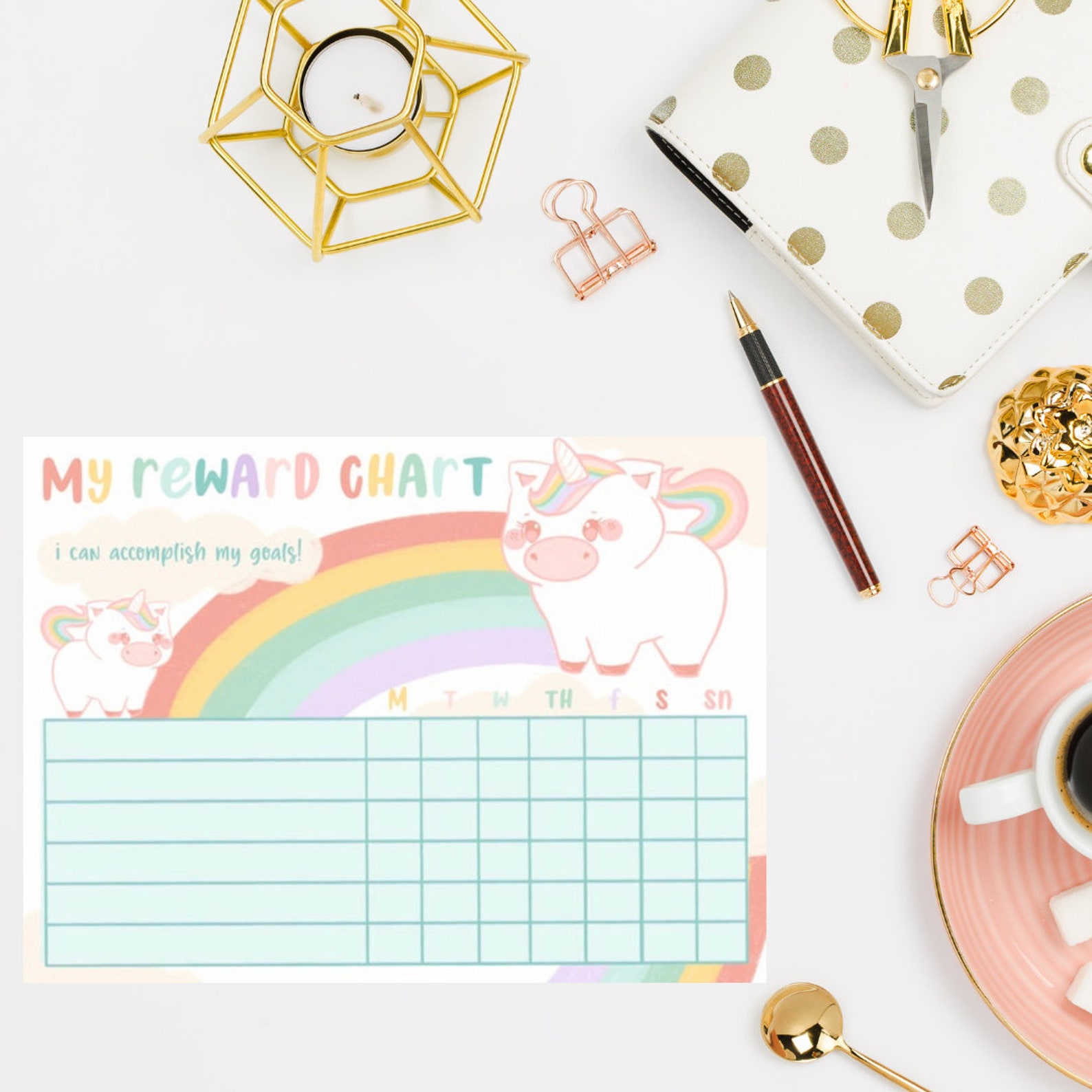 Reward Chart for Kids, Reward Chart, Daily Weekly Routine ...