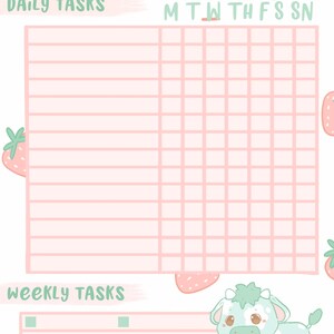 Reward Chart Printable Pack of 6, Pastel Kawaii Reward Chart for Kids ...