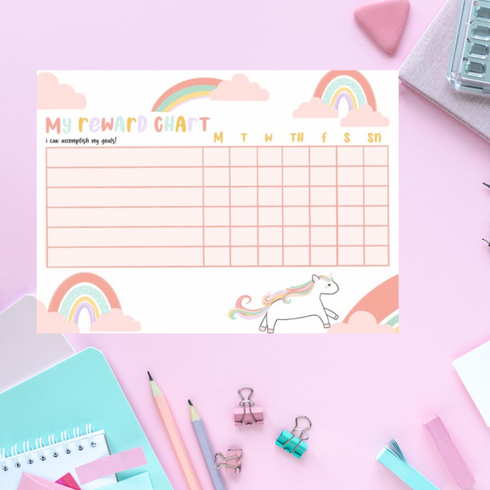 Reward Chart for Kids, Reward Chart, Daily Weekly Routine ...