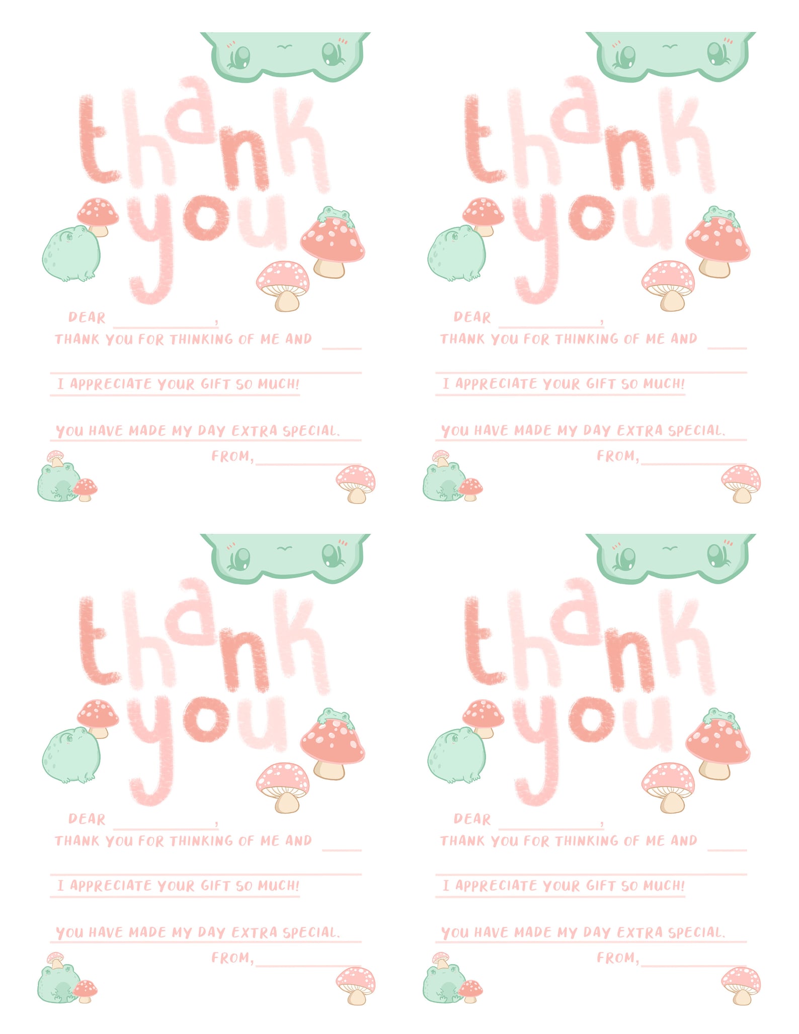 Thank You Cards, Printable Stationary, Notepads, Memo Sheets, to Do ...