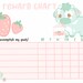 Pastel Kawaii Strawberry Cow Reward Chart for Kids, Printable Behavior ...