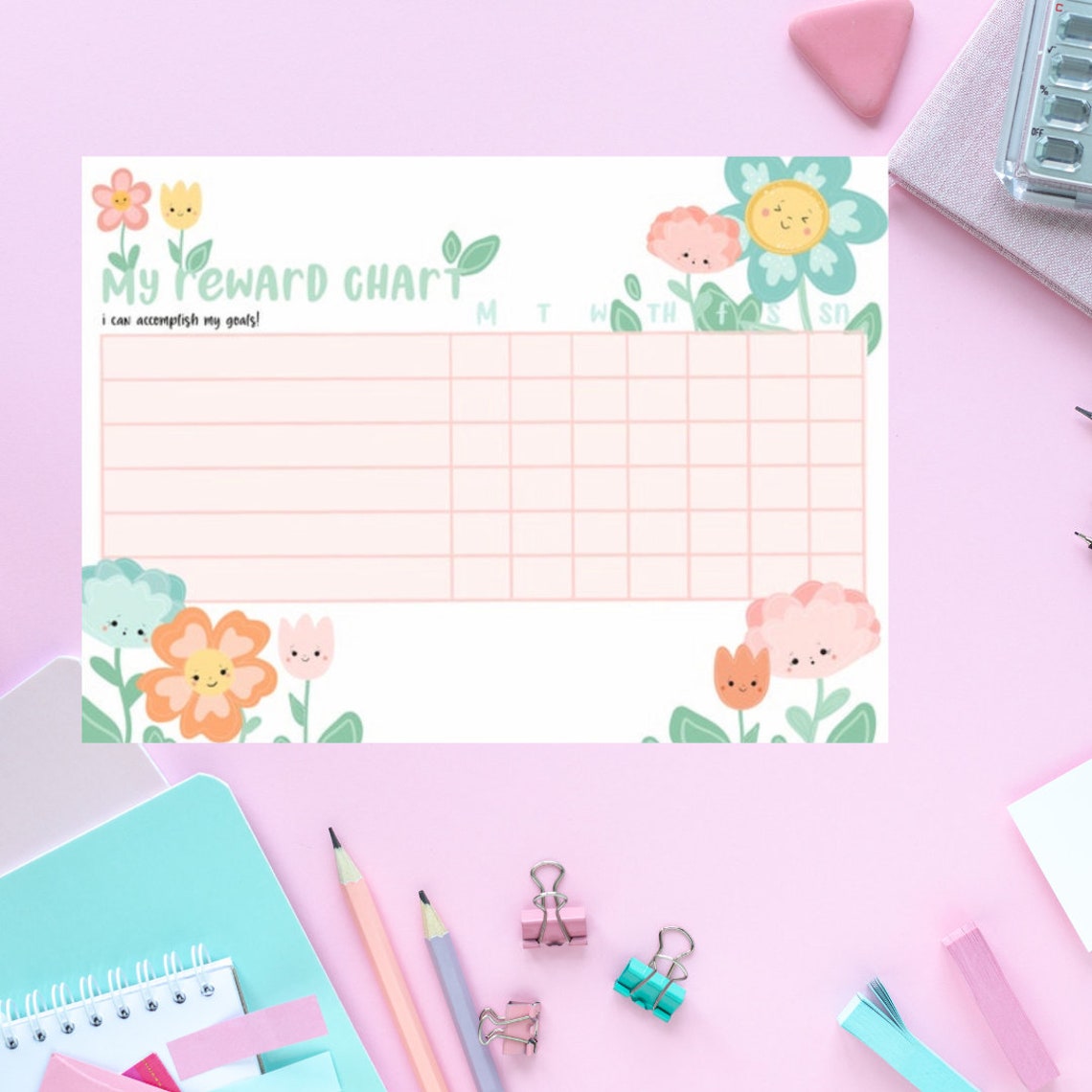 My Reward Chart for Kids, Reward Chart,daily Weekly Routine ...