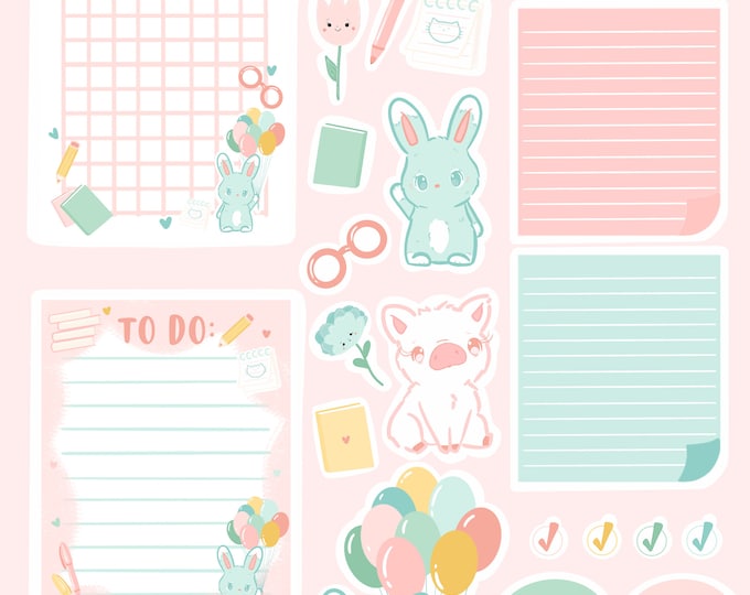 Kawaii Planner Clipart Stickers Goodnotes5 Cute Sticker Pack for ...