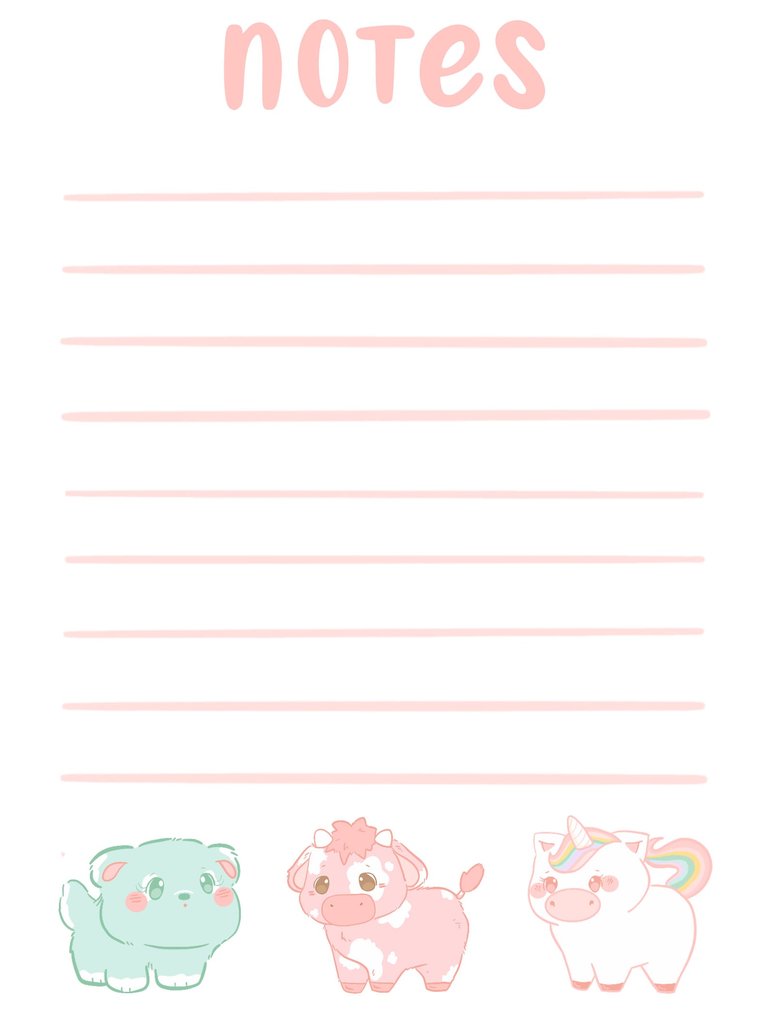 Printable Stationary, Notepads, Memo Sheets, to Do List, Cute ...