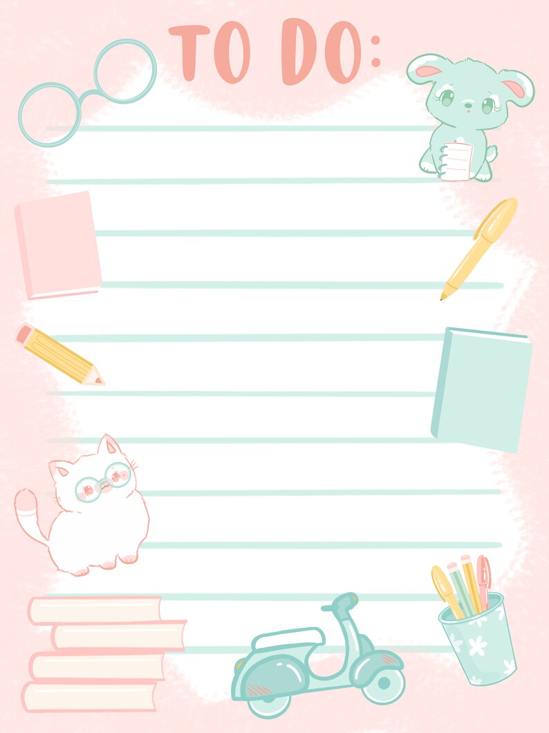 Printable Stationary, Notepads, Memo Sheets, to Do List, Cute ...