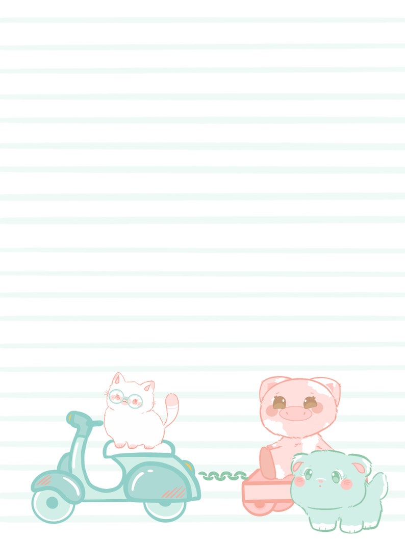 Printable Stationary, Kids Stationary Set, Notebook Pages, Notepad ...