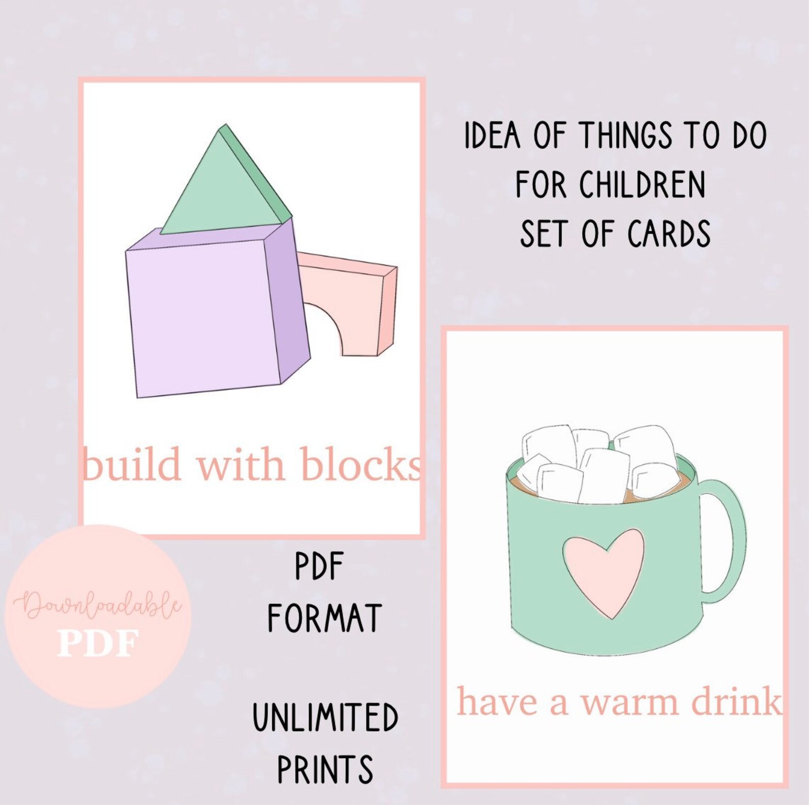 Ideas of Things to Do Cards for Kids Set of 16 Printable - Etsy