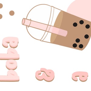 4 Pack of Kawaii Boba Kitten Bookmarks, Kawaii Stationary, Bubble Tea ...