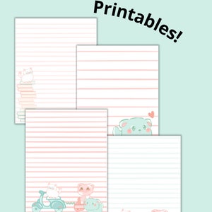 Printable Stationary, Kids Stationary Set, Notebook Pages, Notepad ...