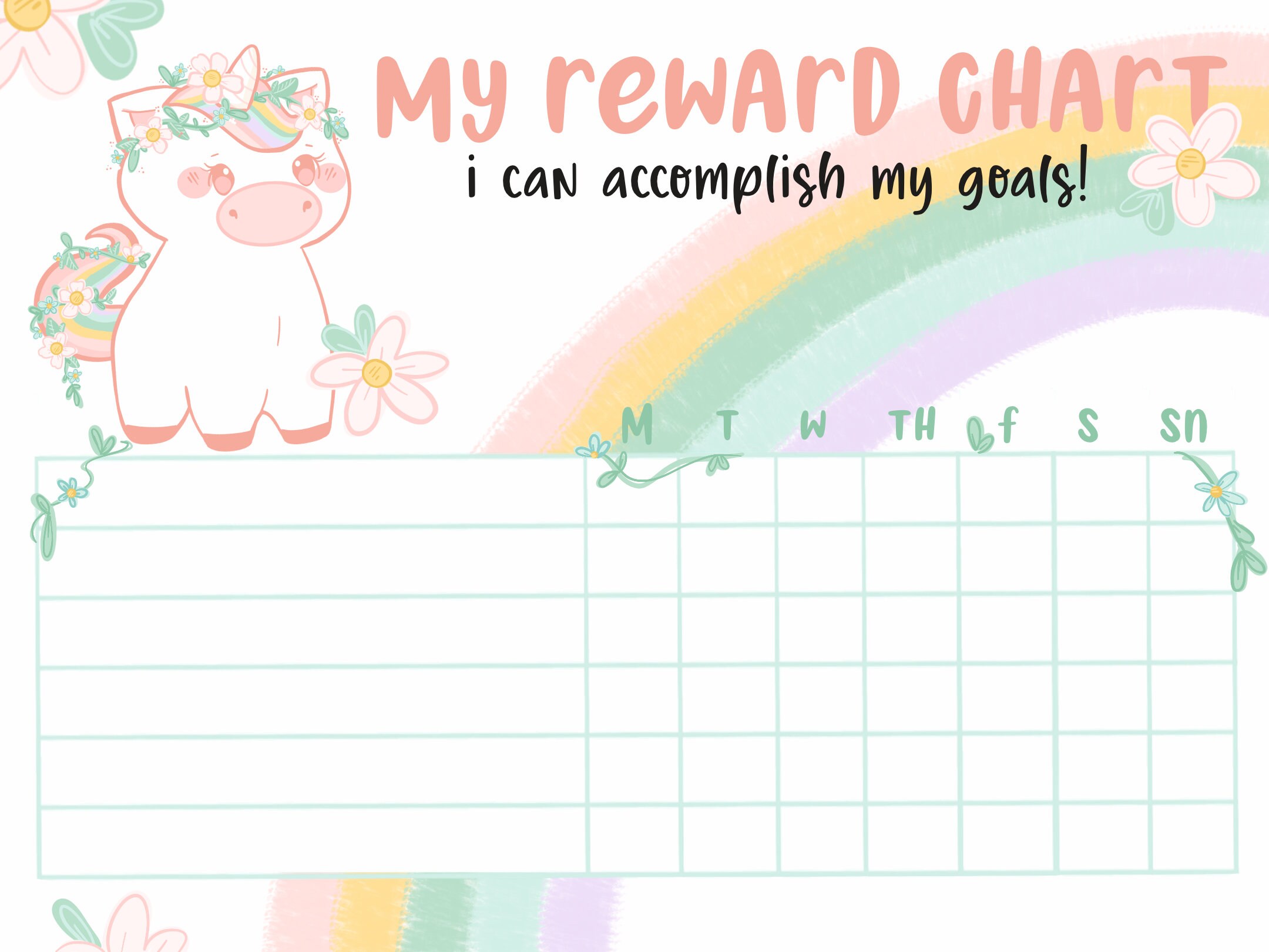 Kids Reward Chart Reward Chart Kawaii Stationery - Etsy