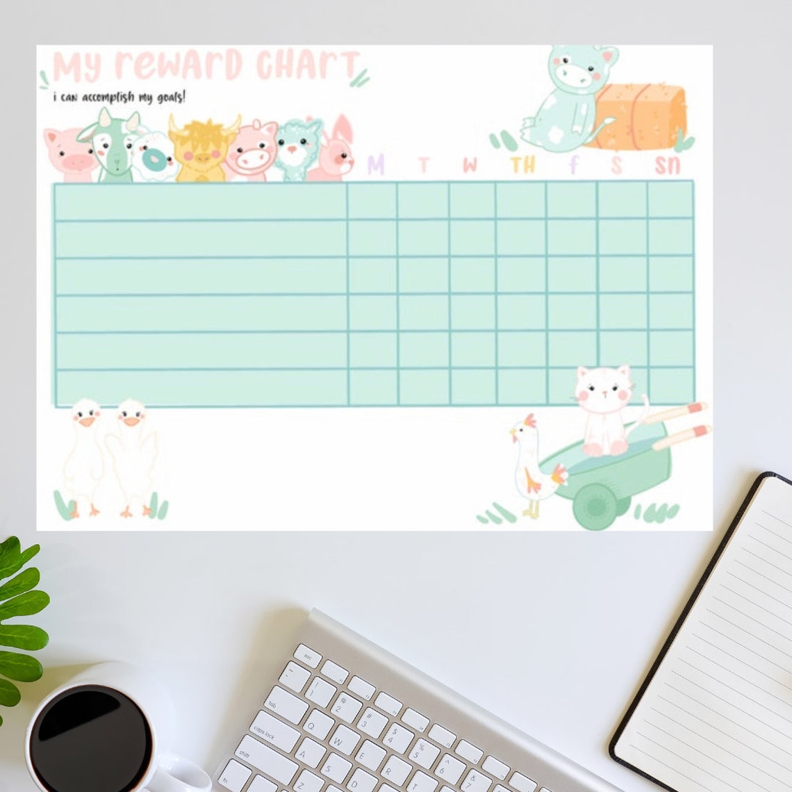 My Reward Chart for Kids, Reward Chart,daily Weekly Routine ...