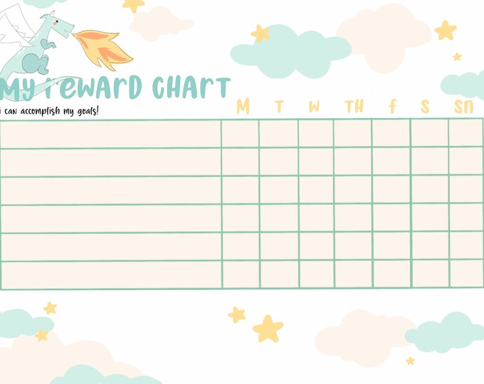 Castle & Dragons Reward Chart for Kids - Printable Medieval Quest ...